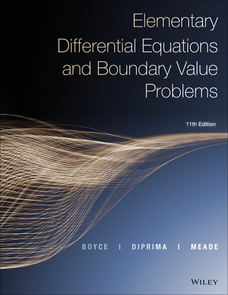 Elementary Differential Equations Textbook 11th Ed