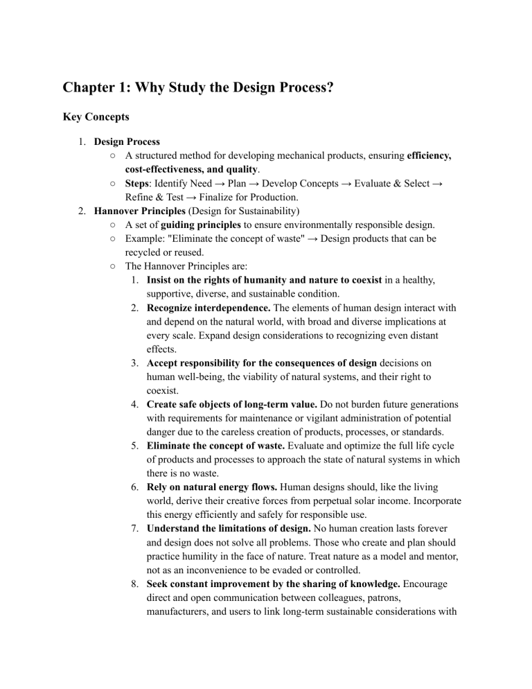 Mechanical Design Process Guide