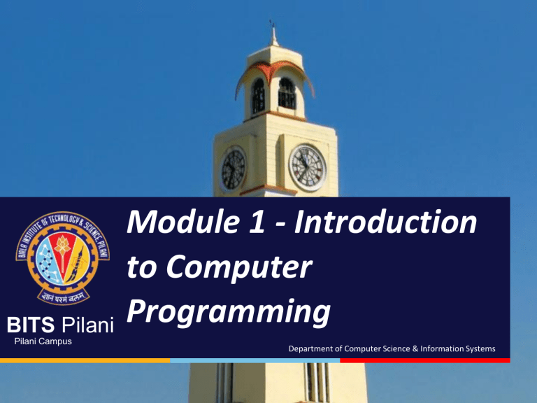 Intro to Computer Programming & C Language