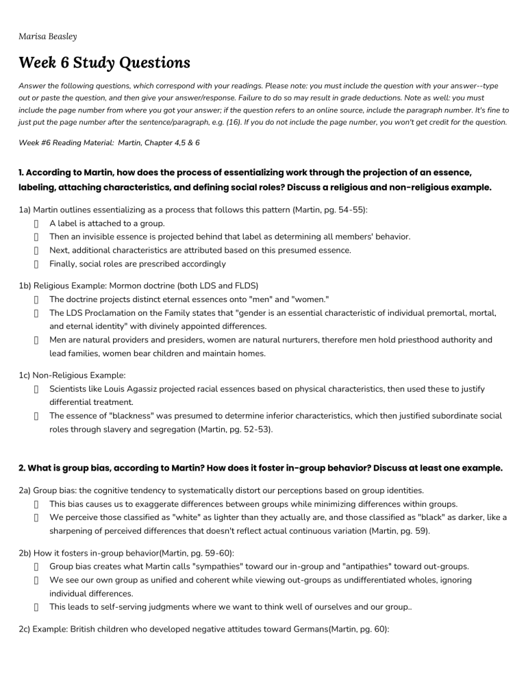 Sociology Study Guide on Social Constructs