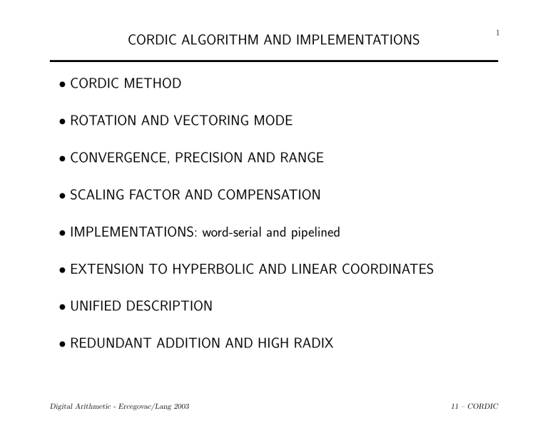 CORDIC Algorithm Guide: Theory and Implementation