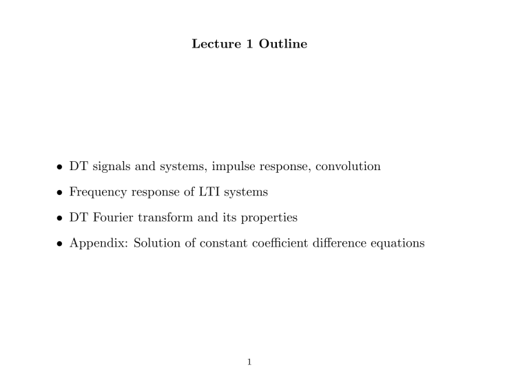 Discrete-Time Signals and Systems Lecture Notes