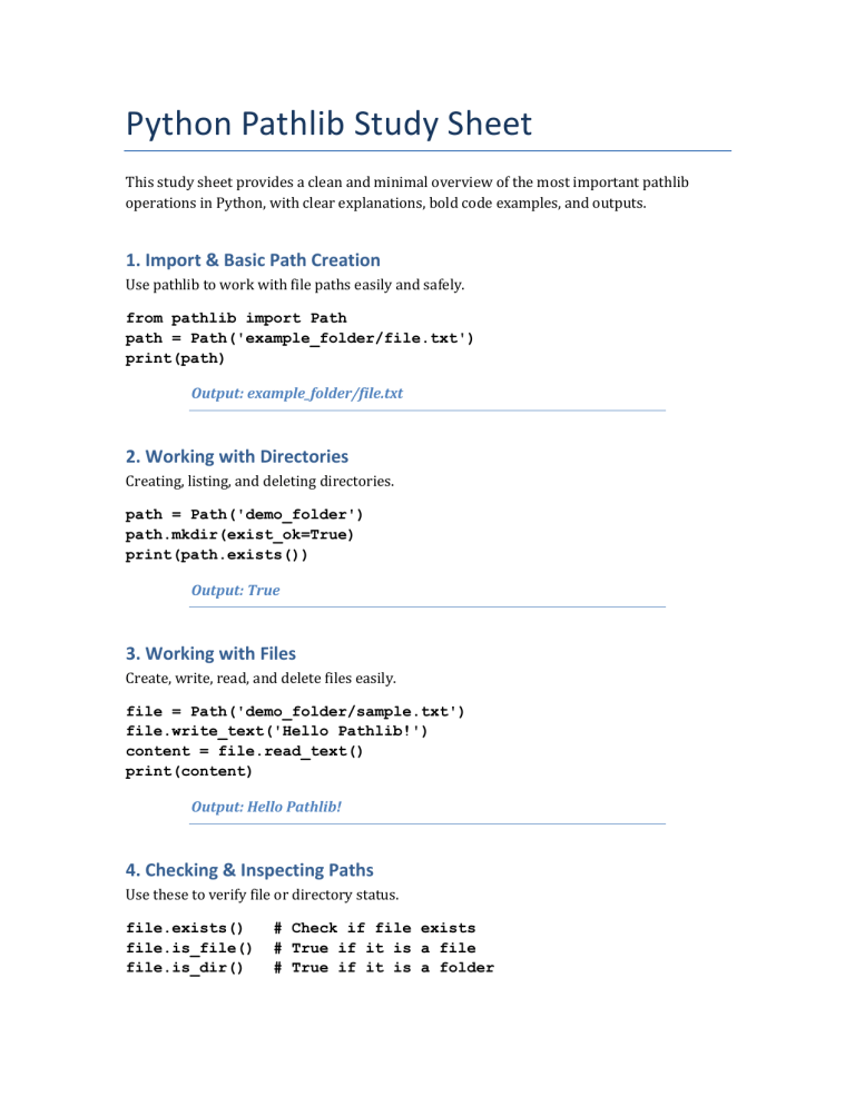 Python Pathlib Study Sheet