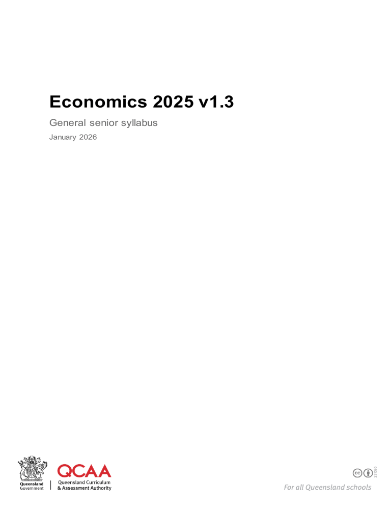Economics 2025 QCAA Senior Syllabus