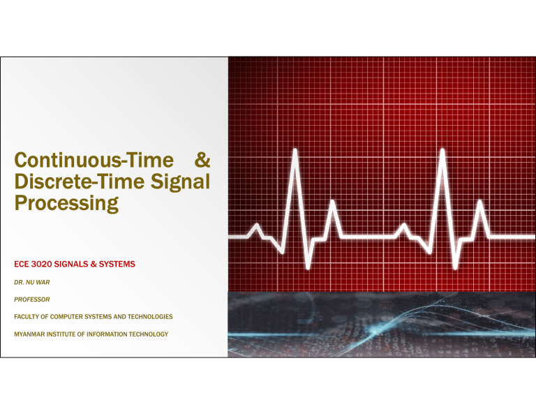 Signal Processing Lecture Notes ECE 3020