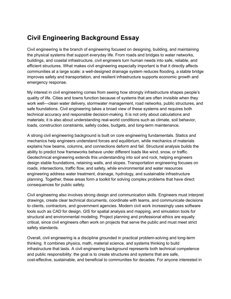 Introduction to Civil Engineering