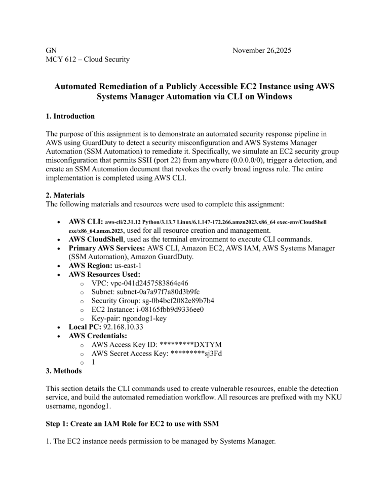 AWS EC2 Automated Remediation Guide
