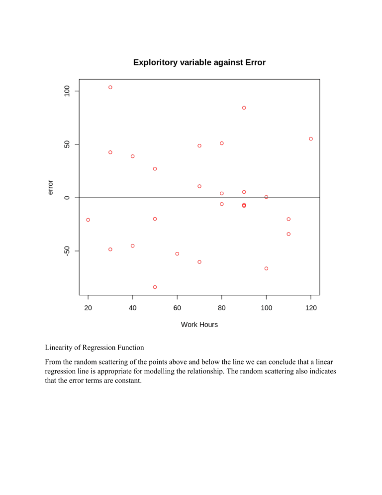 Linearity of Regression Function Analysis