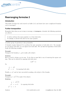 Rearranging Formulas: A Math Guide