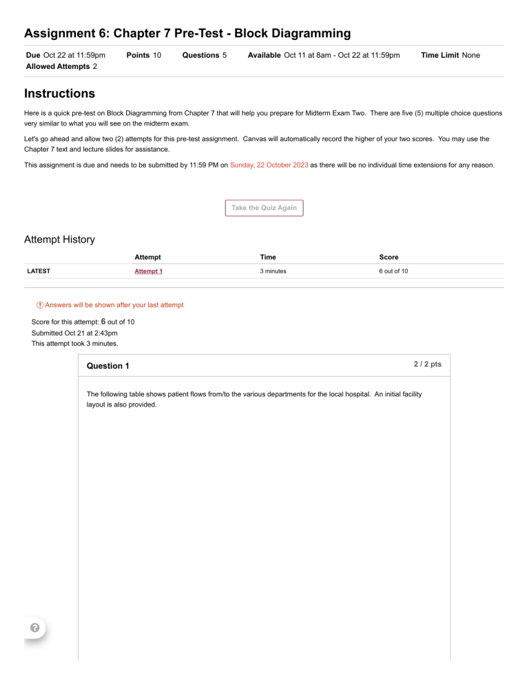Block Diagramming Pre-Test Assignment