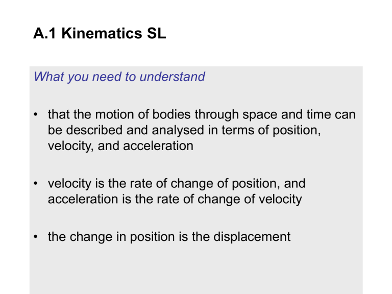 IB Physics SL Kinematics Guide