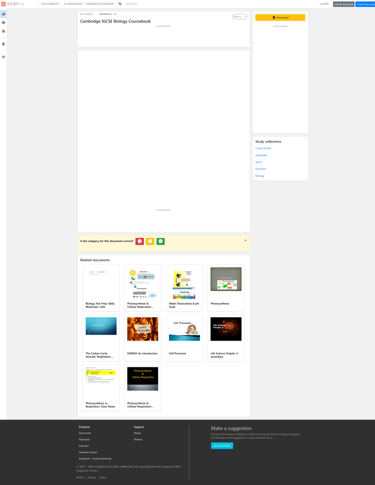 Cambridge IGCSE Biology Coursebook
