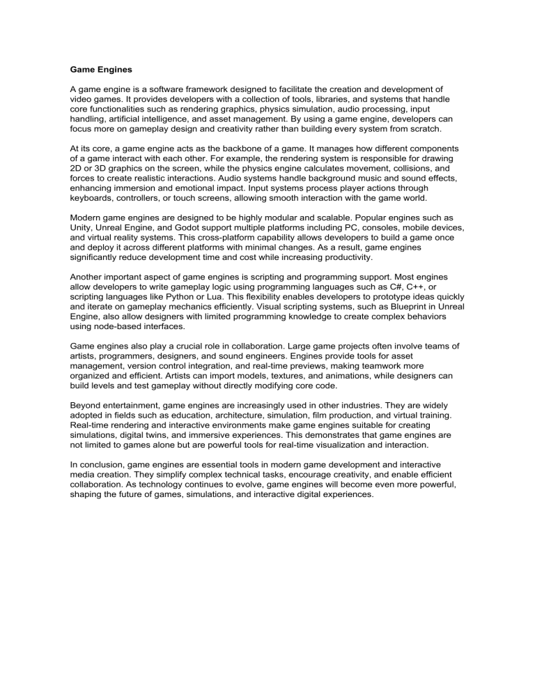 What is a Game Engine? A Developer's Guide