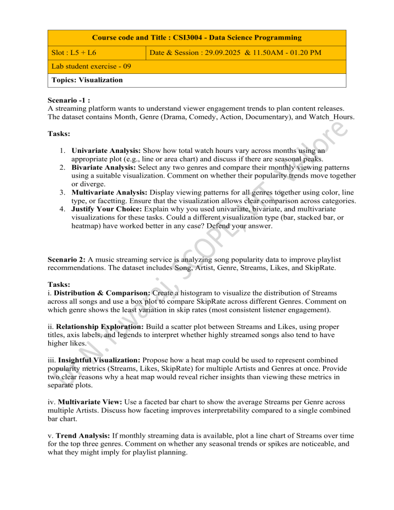 Data Science Visualization Lab Exercises