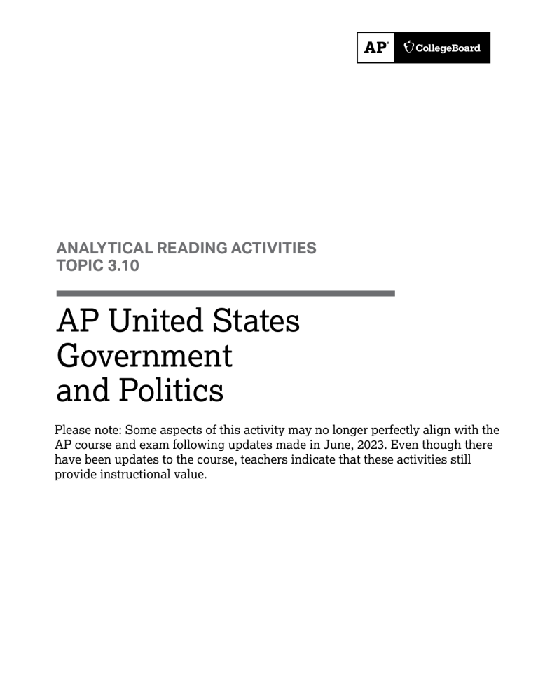AP Gov: Social Movements & Equal Protection