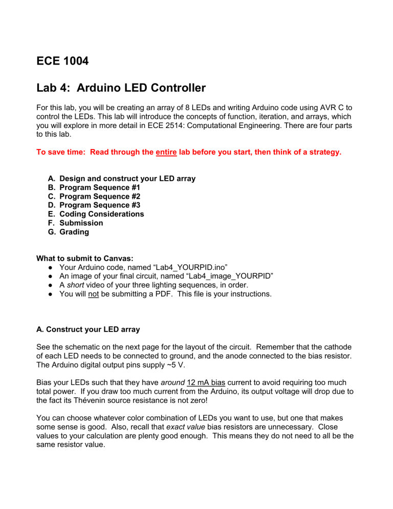 ECE 1004 Arduino LED Controller Lab