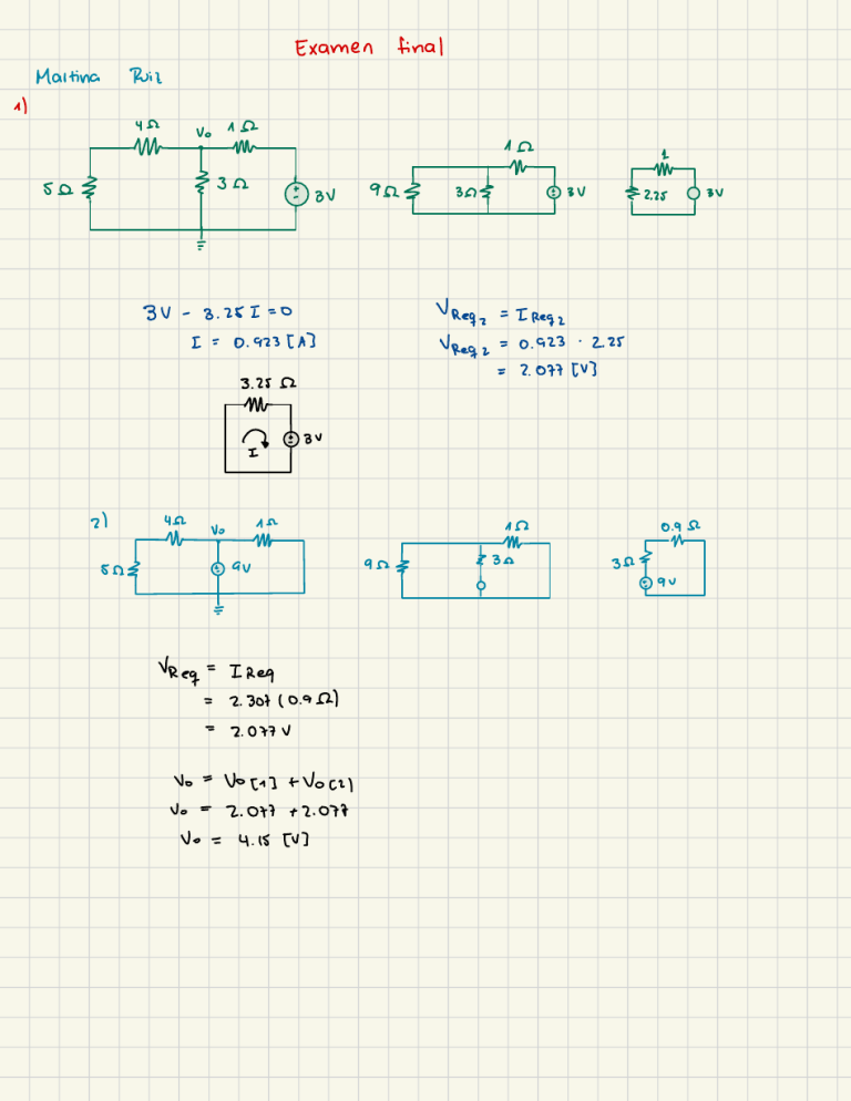 Electrical Engineering Final Exam with Solutions
