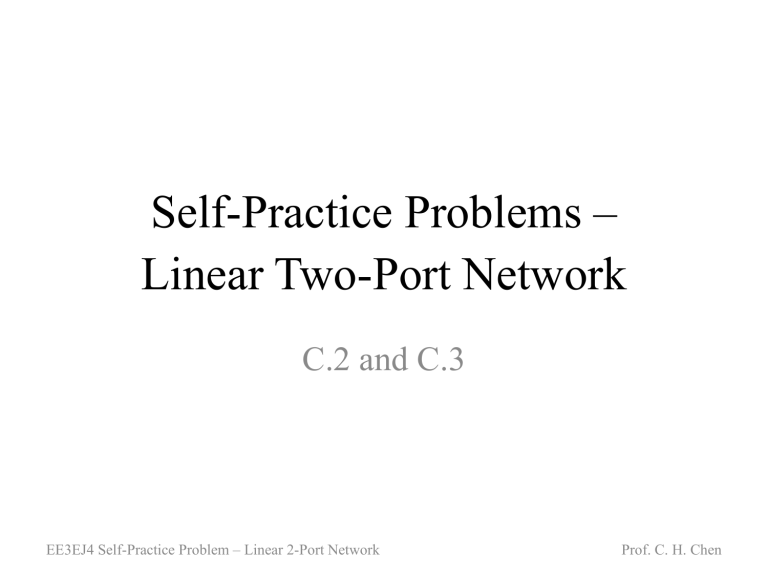 Linear Two-Port Network Problems