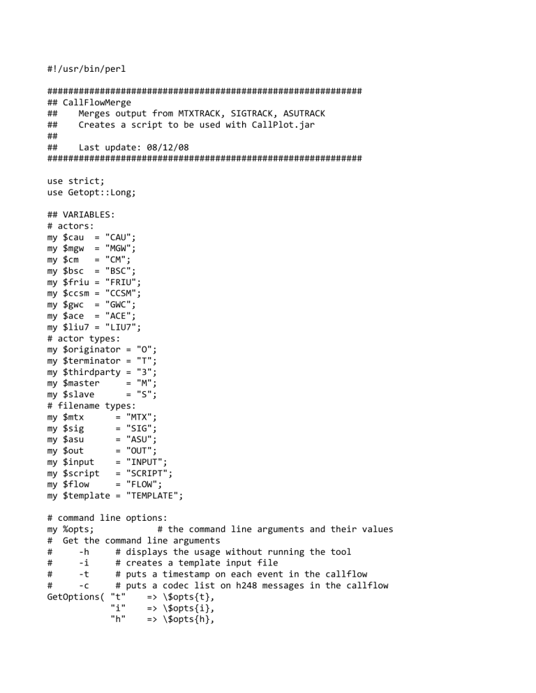 CallFlowMerge Perl Script: Merge Telecom Call Logs