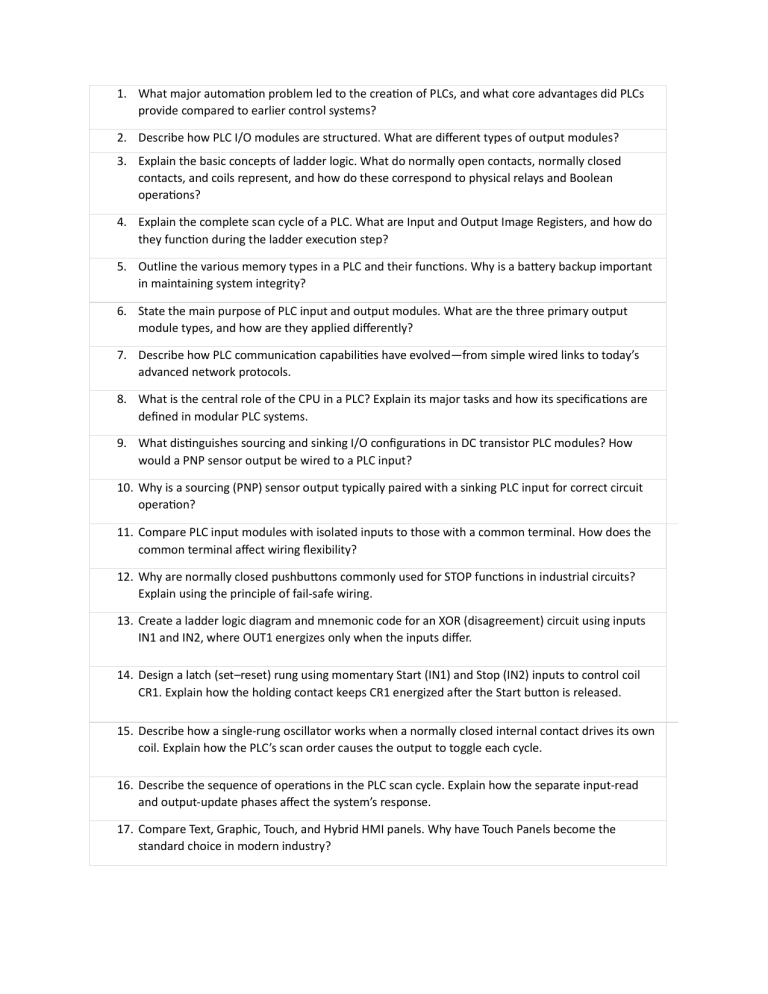 PLC and Automation Study Guide