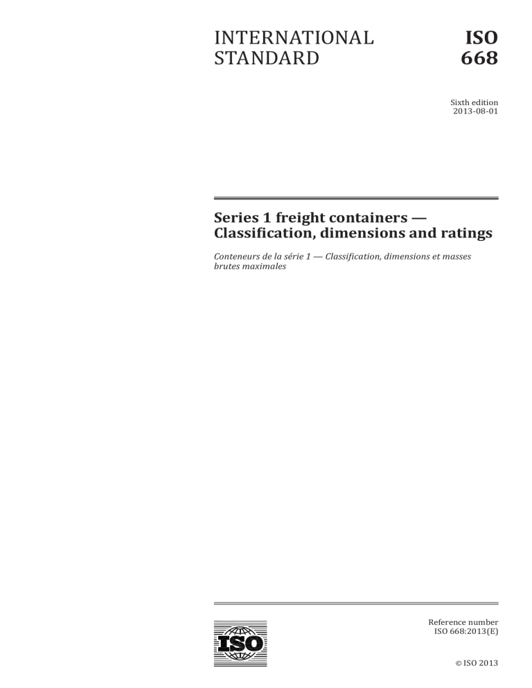 ISO 668:2013 Freight Container Standard