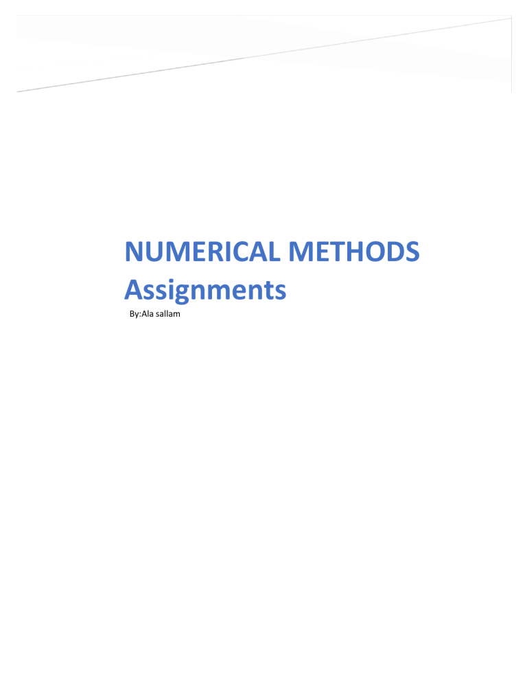 Numerical Methods Assignments: Euler to Runge-Kutta