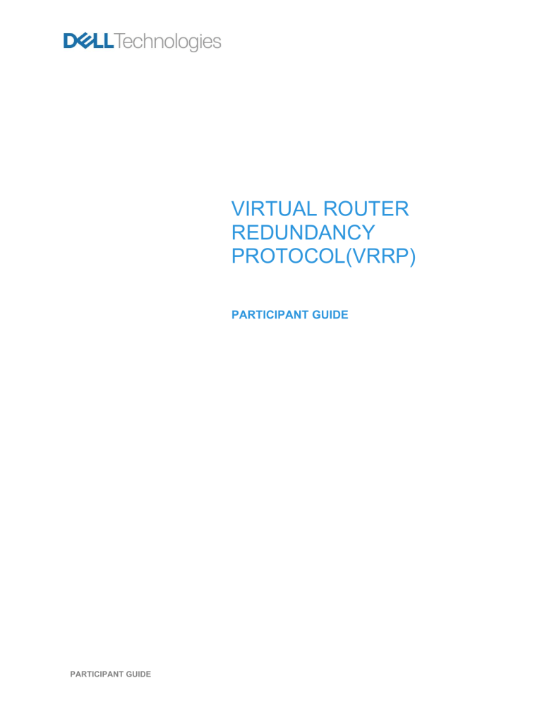 VRRP Participant Guide | Networking Redundancy