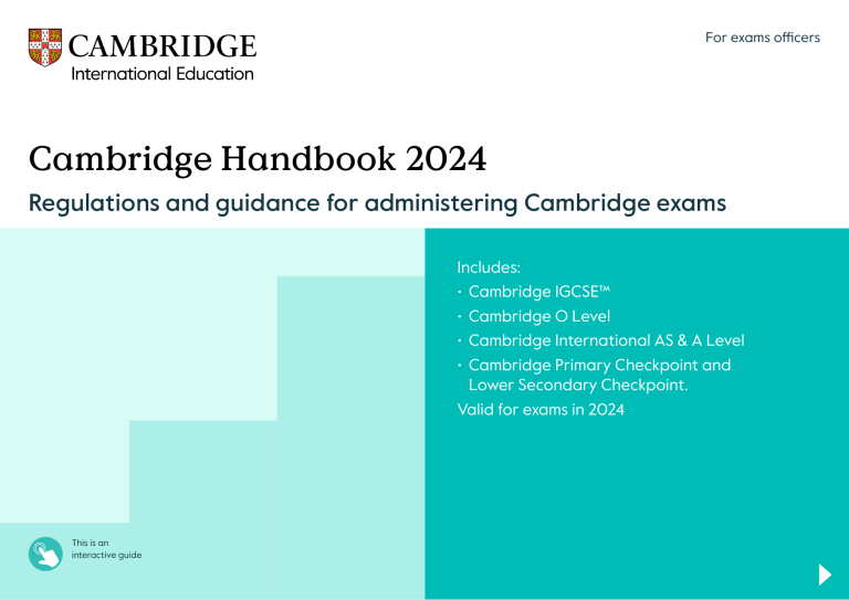 Cambridge Handbook 2024: Exam Administration Regulations