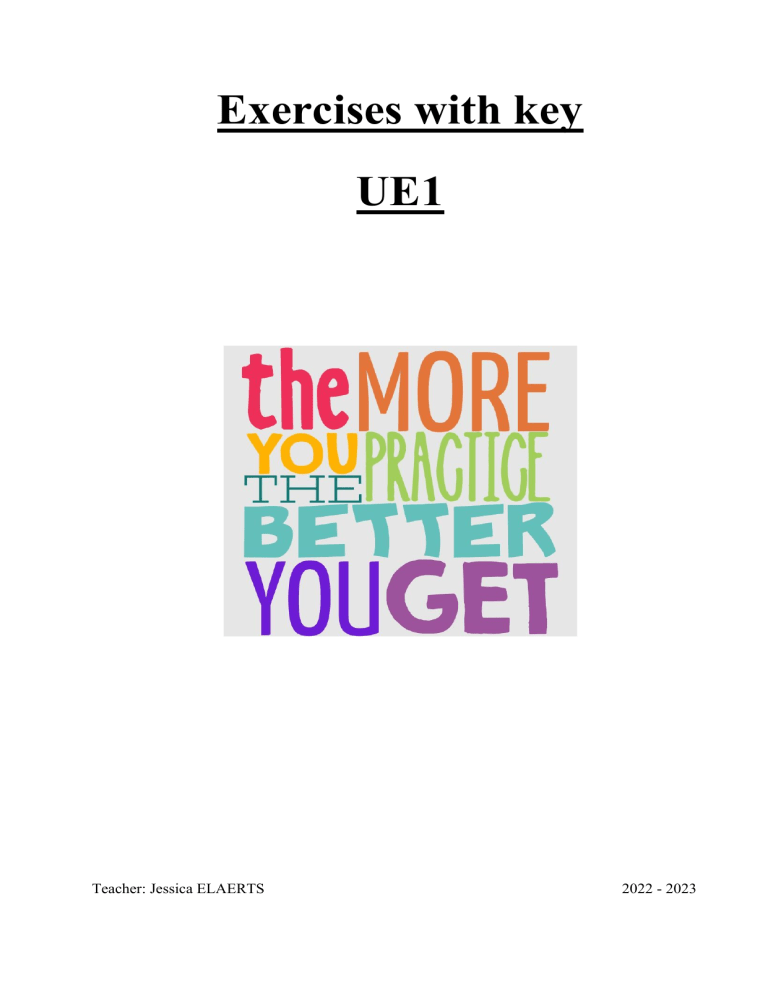 English Grammar Workbook with Answer Key