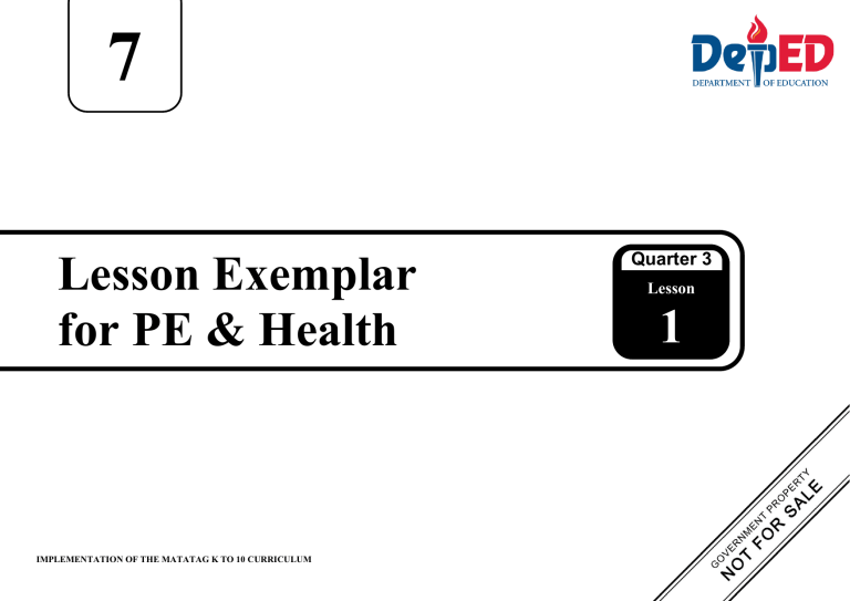 Grade 7 PE Health Lesson Plan: Healthy Eating
