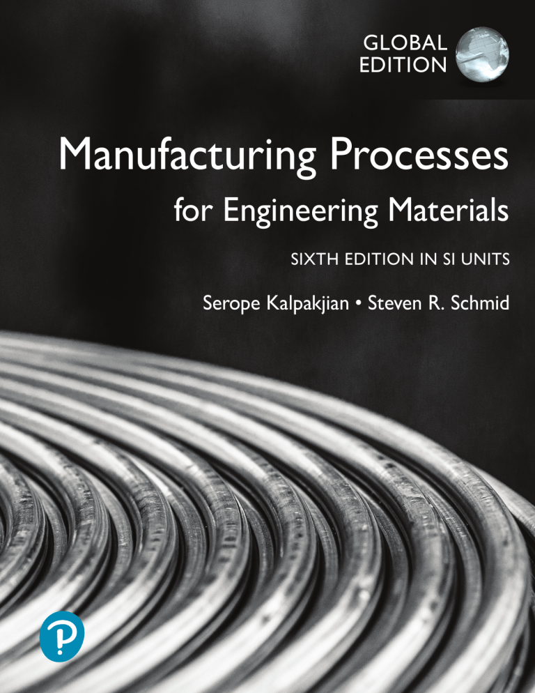 Manufacturing Processes for Engineering Materials Textbook