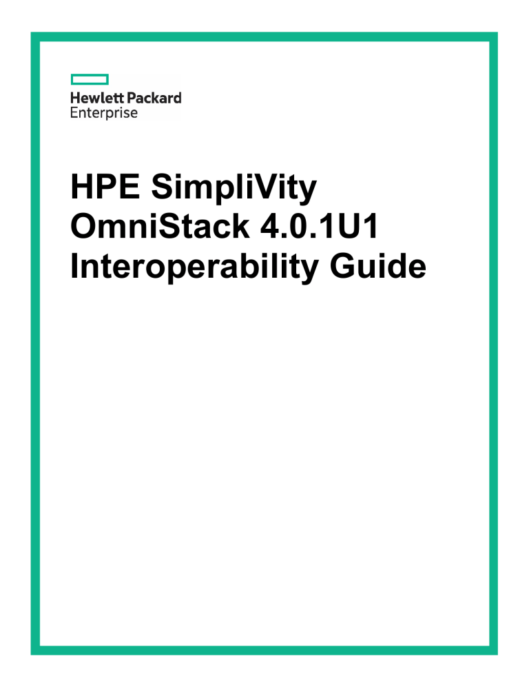 Guía de Interoperabilidad HPE SimpliVity OmniStack 4.0.1U1
