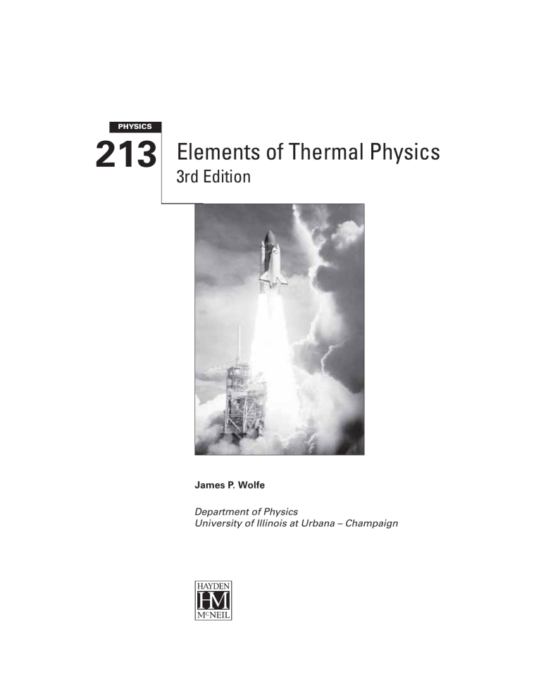 Physics 213: Elements of Thermal Physics Textbook