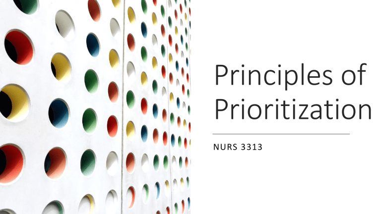 Nursing Prioritization Principles Guide