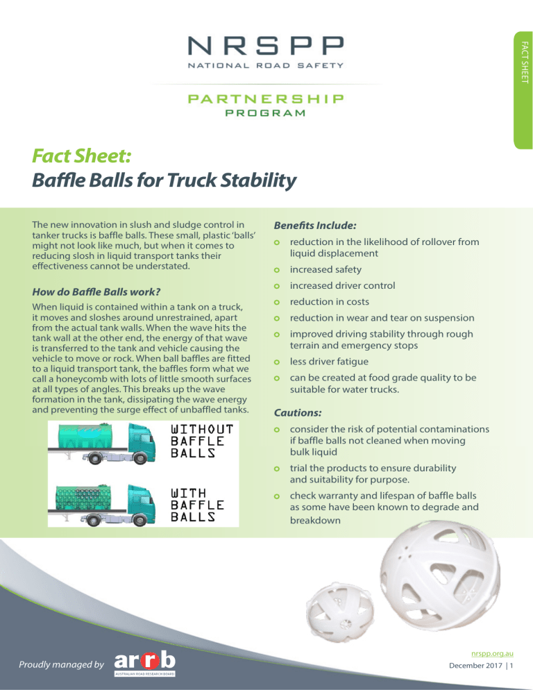 Baffle Balls for Truck Stability Fact Sheet