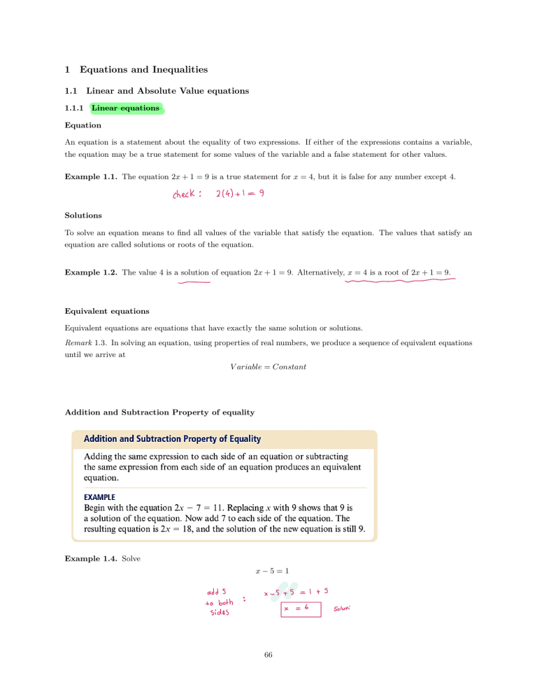 Linear and Absolute Value Equations Guide