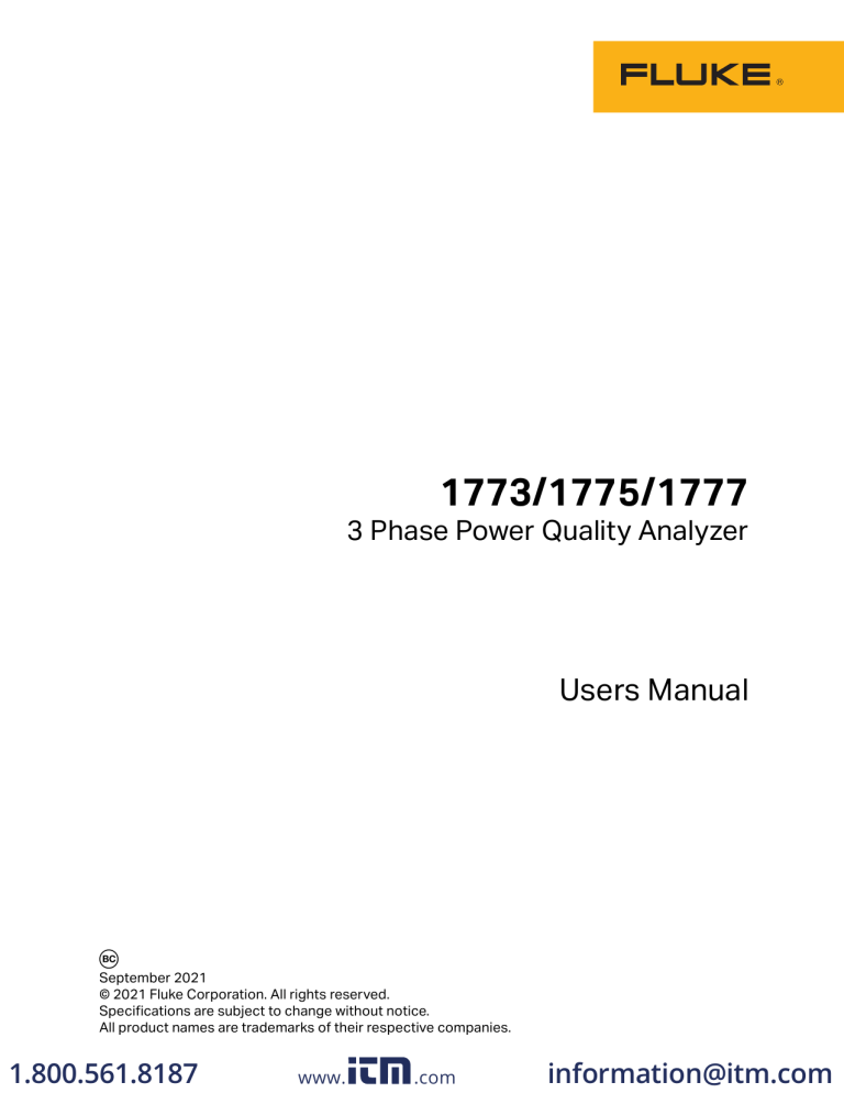 Fluke 1773/1775/1777 User Manual