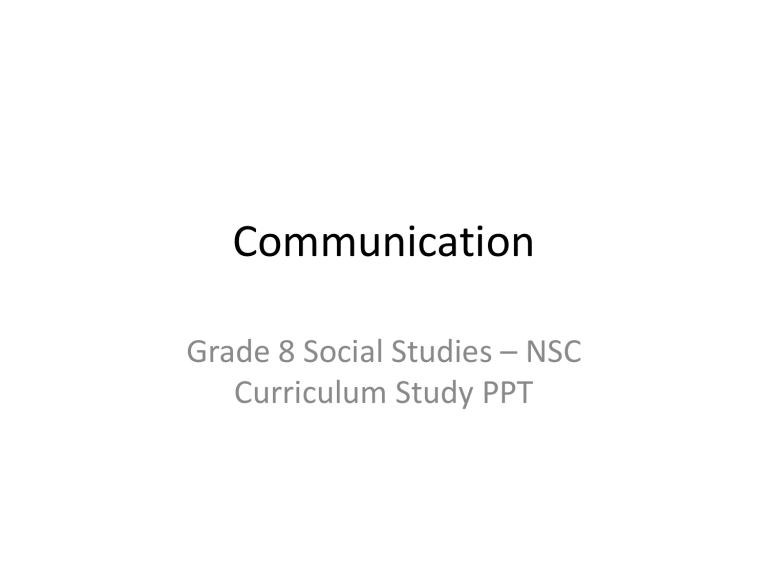 Grade 8 Communication PPT