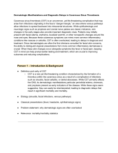Cavernous Sinus Thrombosis Dermatologic Signs