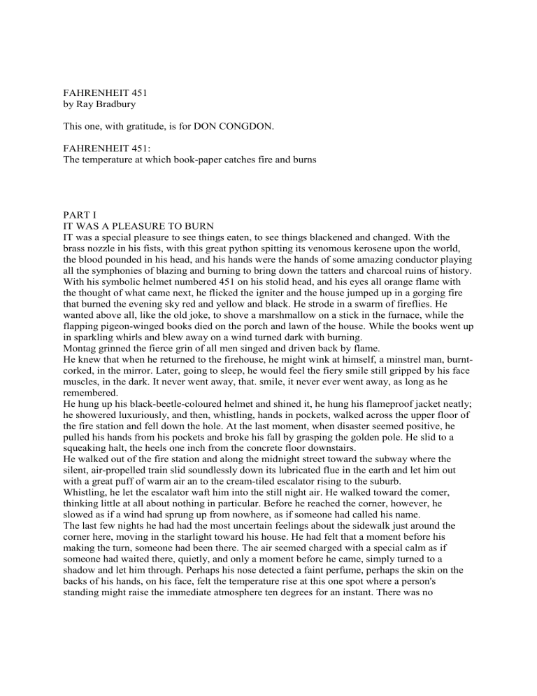 Fahrenheit 451 by Ray Bradbury | Full Text Novel