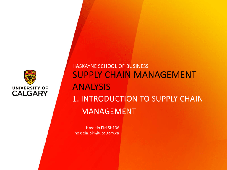 Supply Chain Management Introduction | Haskayne Business