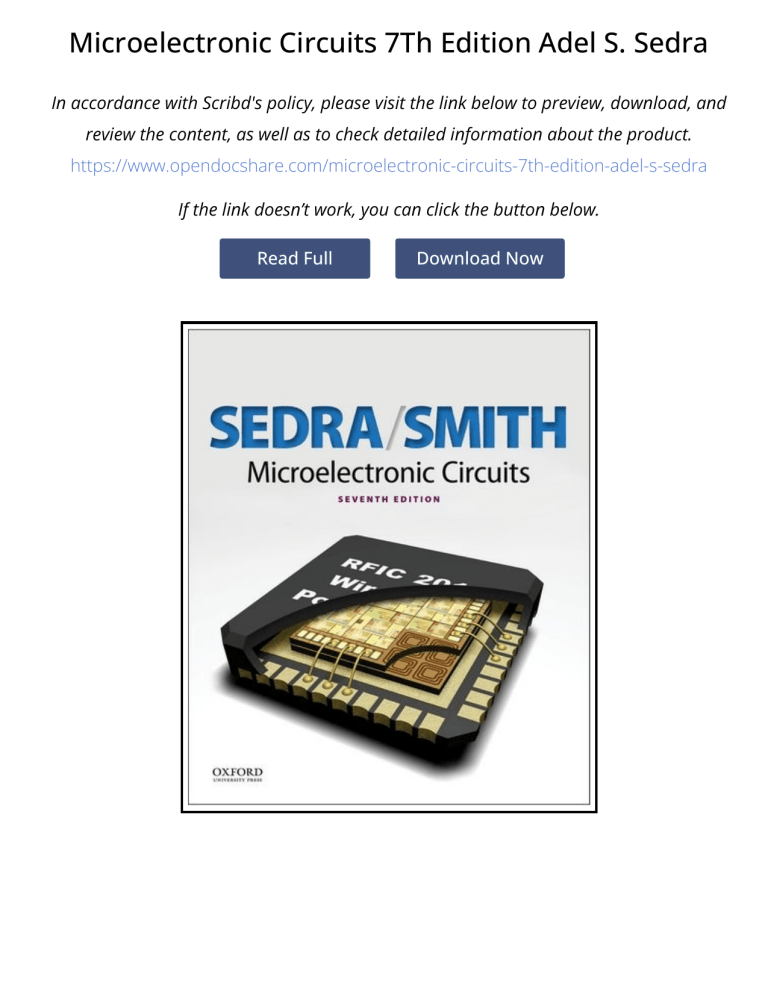 Microelectronic Circuits 7th Edition Sedra Smith PDF