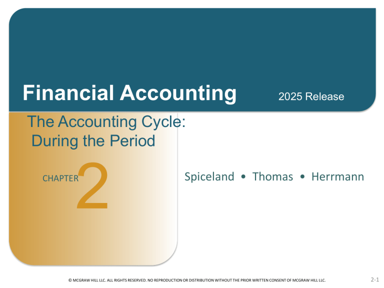 Financial Accounting Chapter 2: The Accounting Cycle