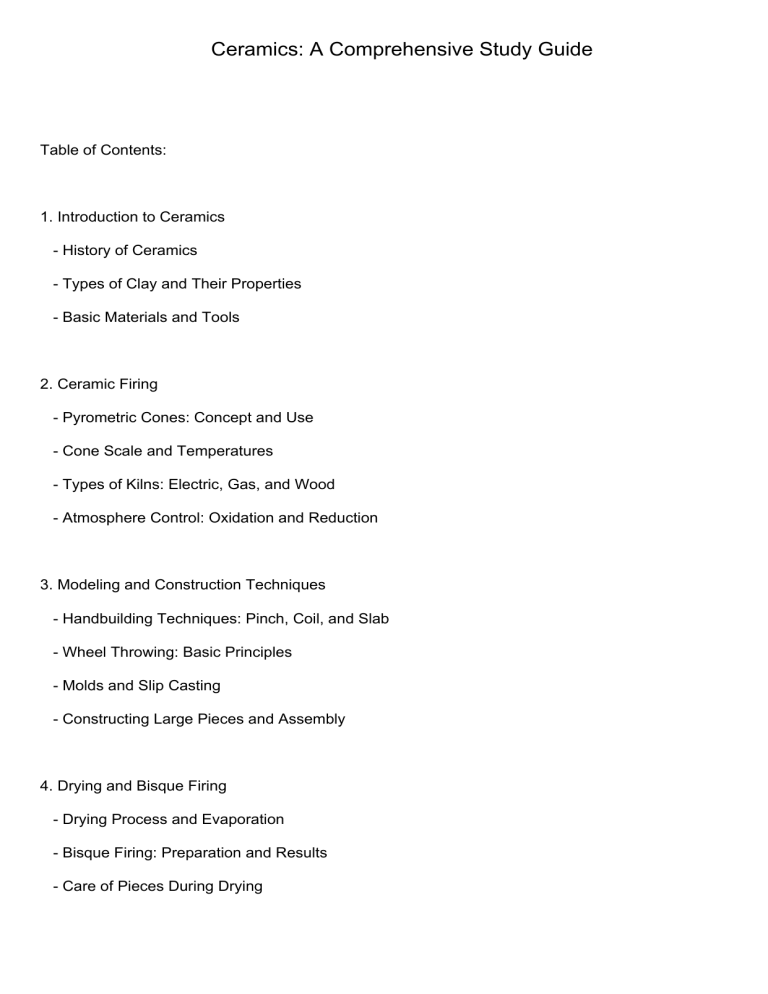 Comprehensive Ceramics Study Guide