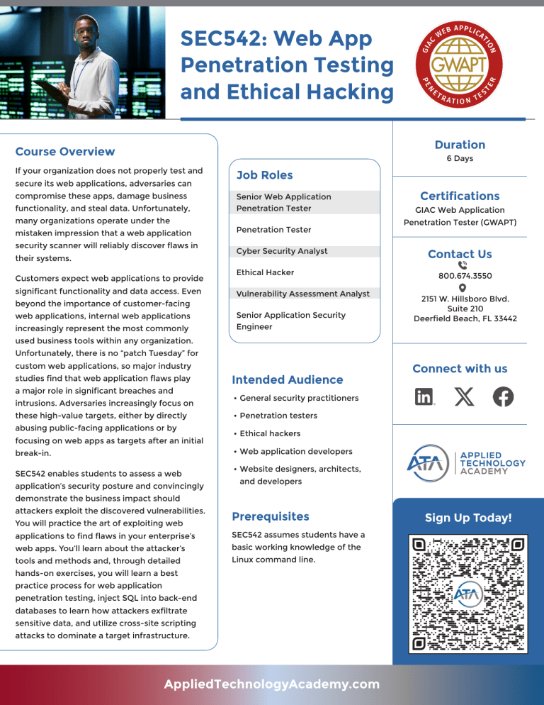 SEC542: Web App Penetration Testing & Ethical Hacking Course