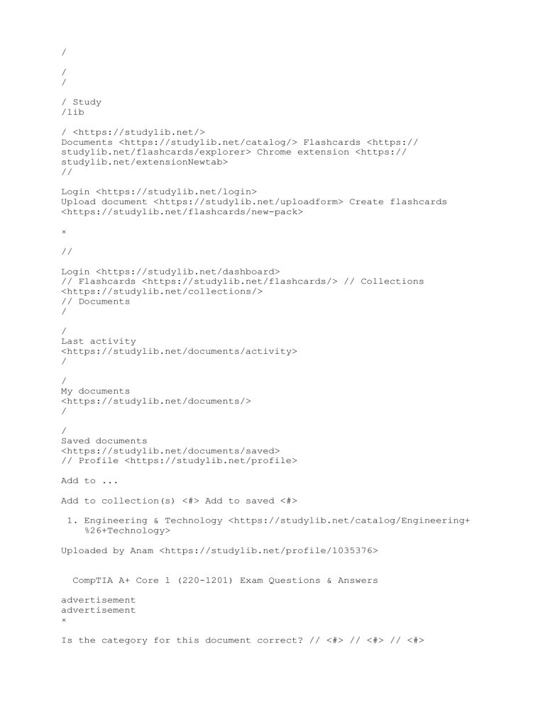 CompTIA A+ 220-1201 Core 1 Exam Q&A