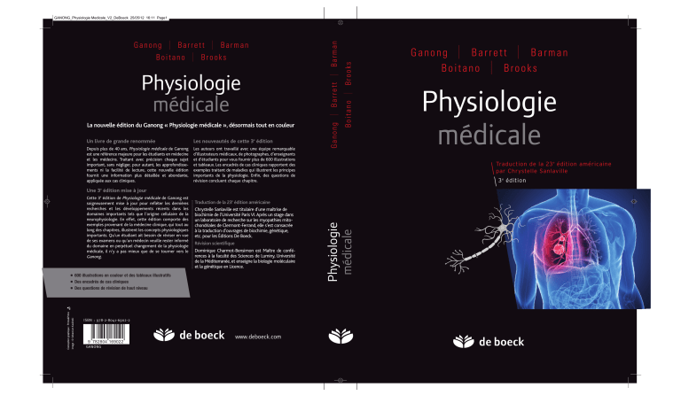 Manuel de physiologie médicale Ganong 3e édition