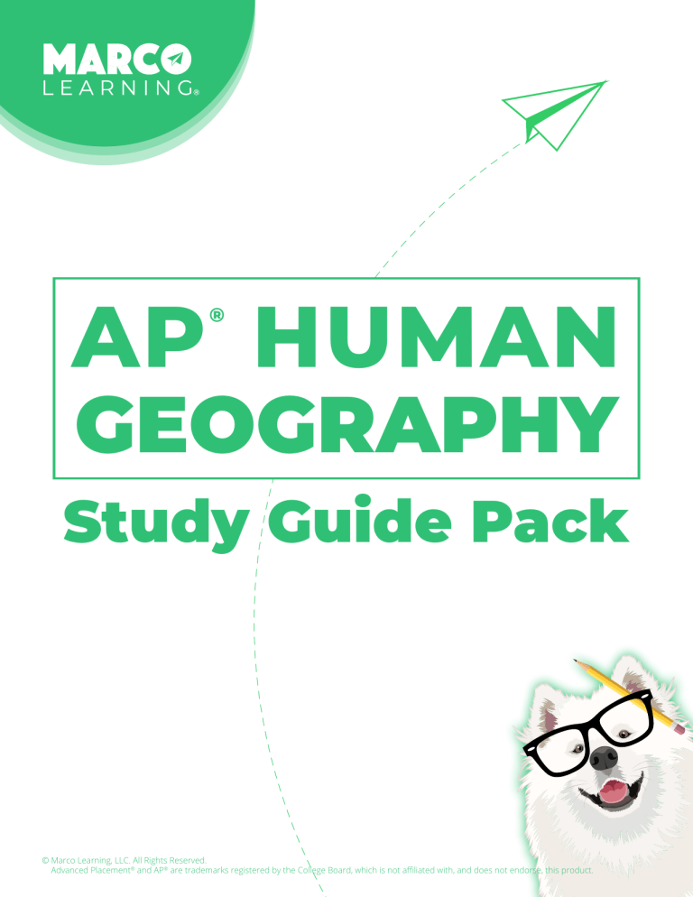 AP Human Geography Study Guide Pack | Marco Learning