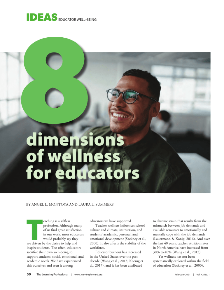 8 Dimensions of Educator Wellness: Strategies for Teacher Well-being