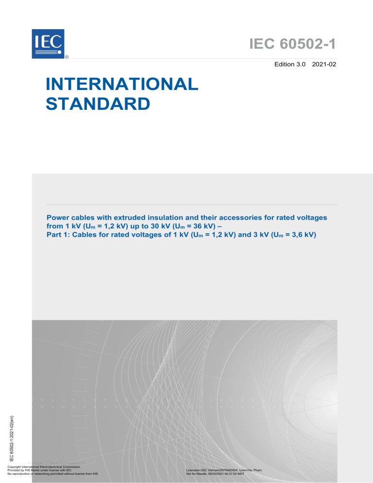 IEC 60502-1: Power Cables Standard 2021